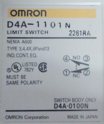Omron D4A-1101N Limit Switch | Garden City Plastics